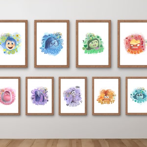 Bundle Set of 12 Inside Character Feelings Emotions Poster Color Pencil ...