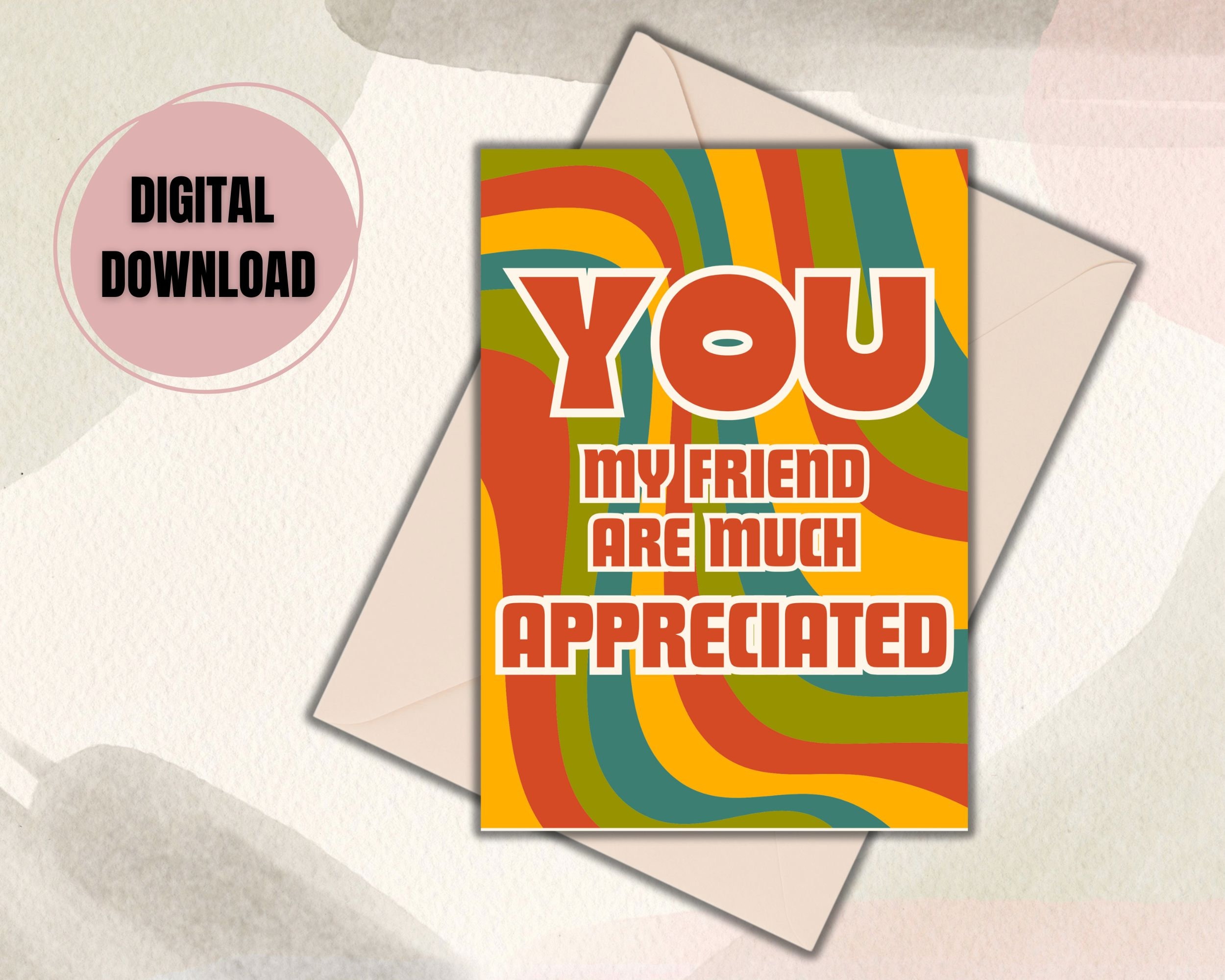 Thank You Card, Printable Thank You Card, You Are Appreciated Card ...