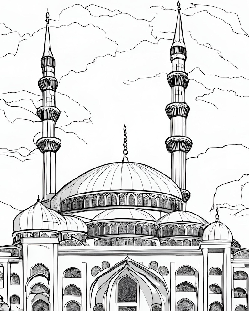 Islamic Mosque Coloring Pages | Islamic Art & Craft - Ramadan Activity ...
