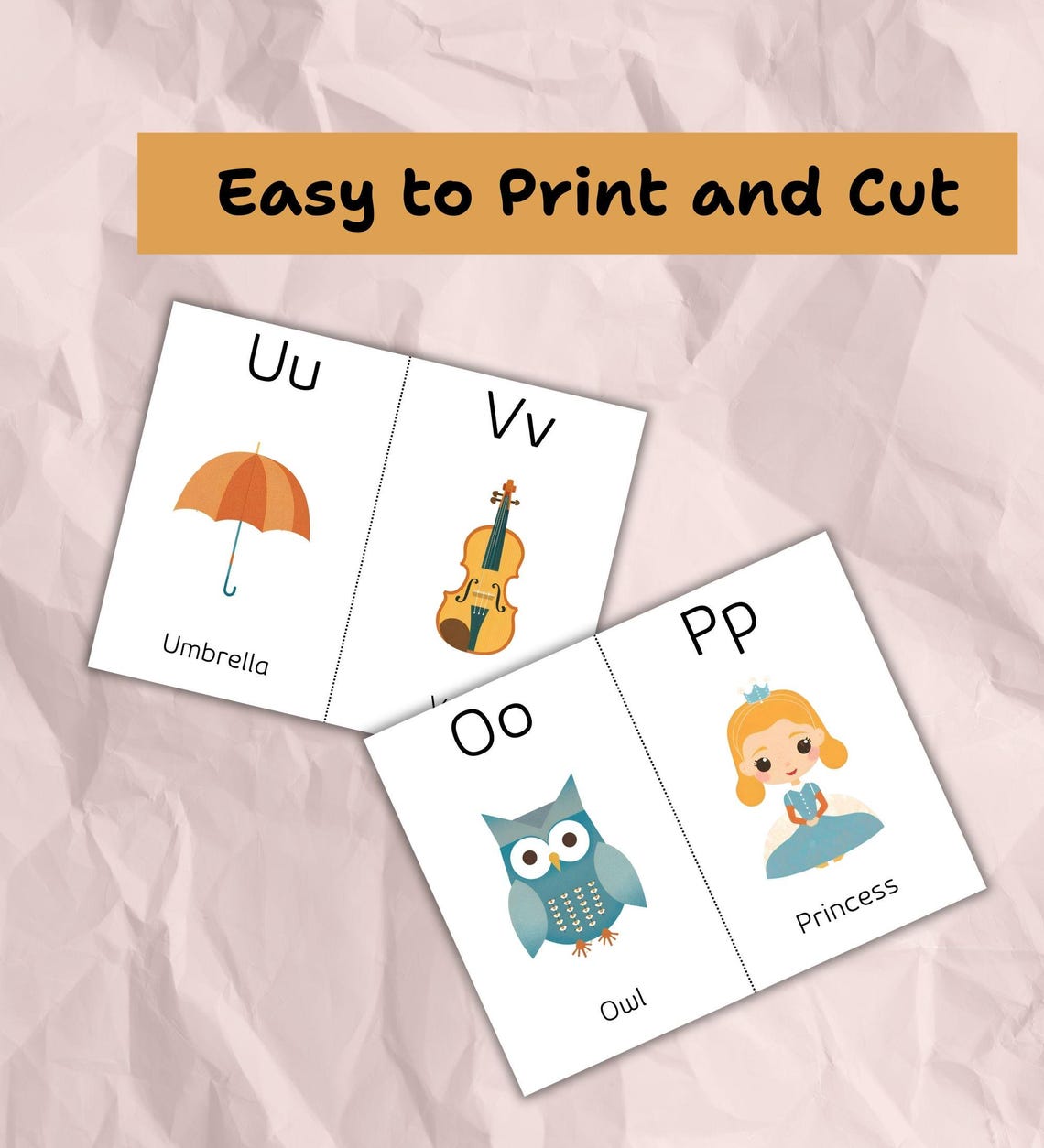 Alphabet Flash Cards: Montessori First Words, Modern Picture (digital ...