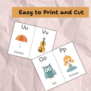 Alphabet Flash Cards: Montessori First Words, Modern Picture (digital ...