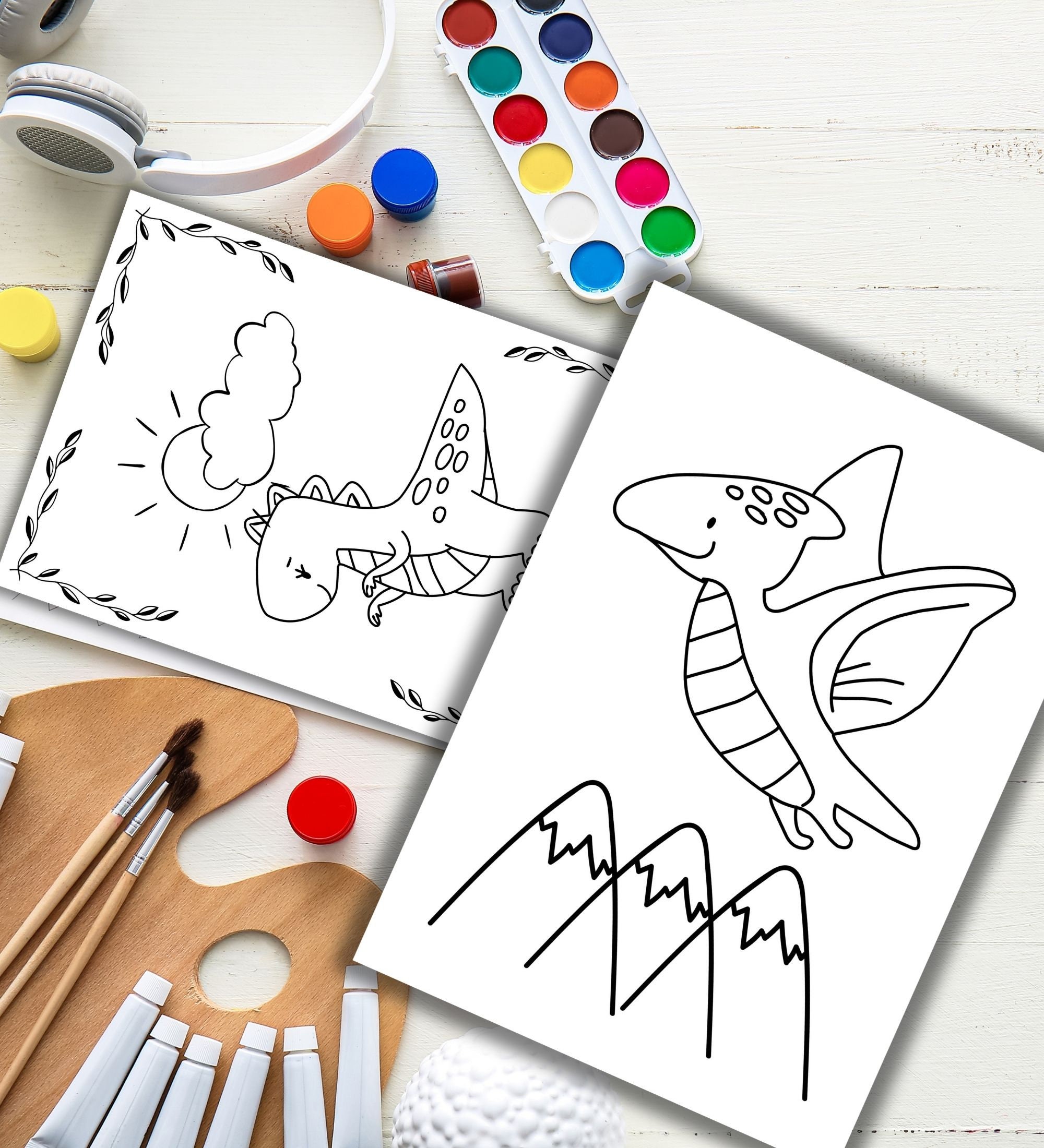 Printable Little Dinosaur Coloring Pages | DIY Kids Activity | Multiple ...