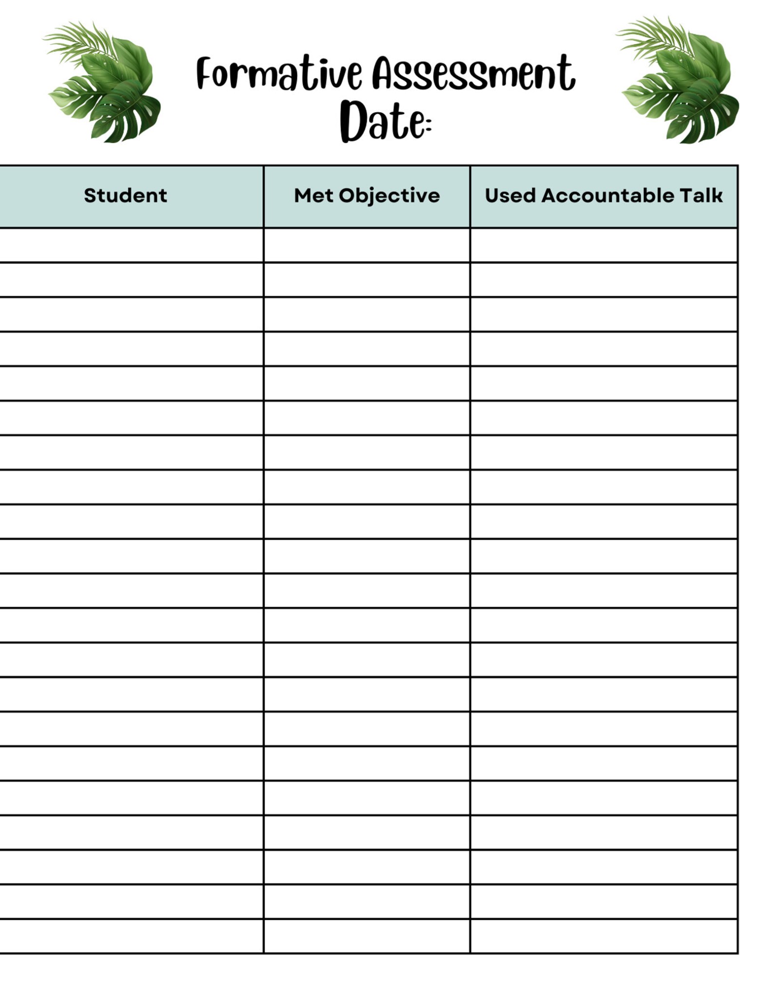 Teacher Daily Lesson Plan With Formative Assessment Tracker - Etsy