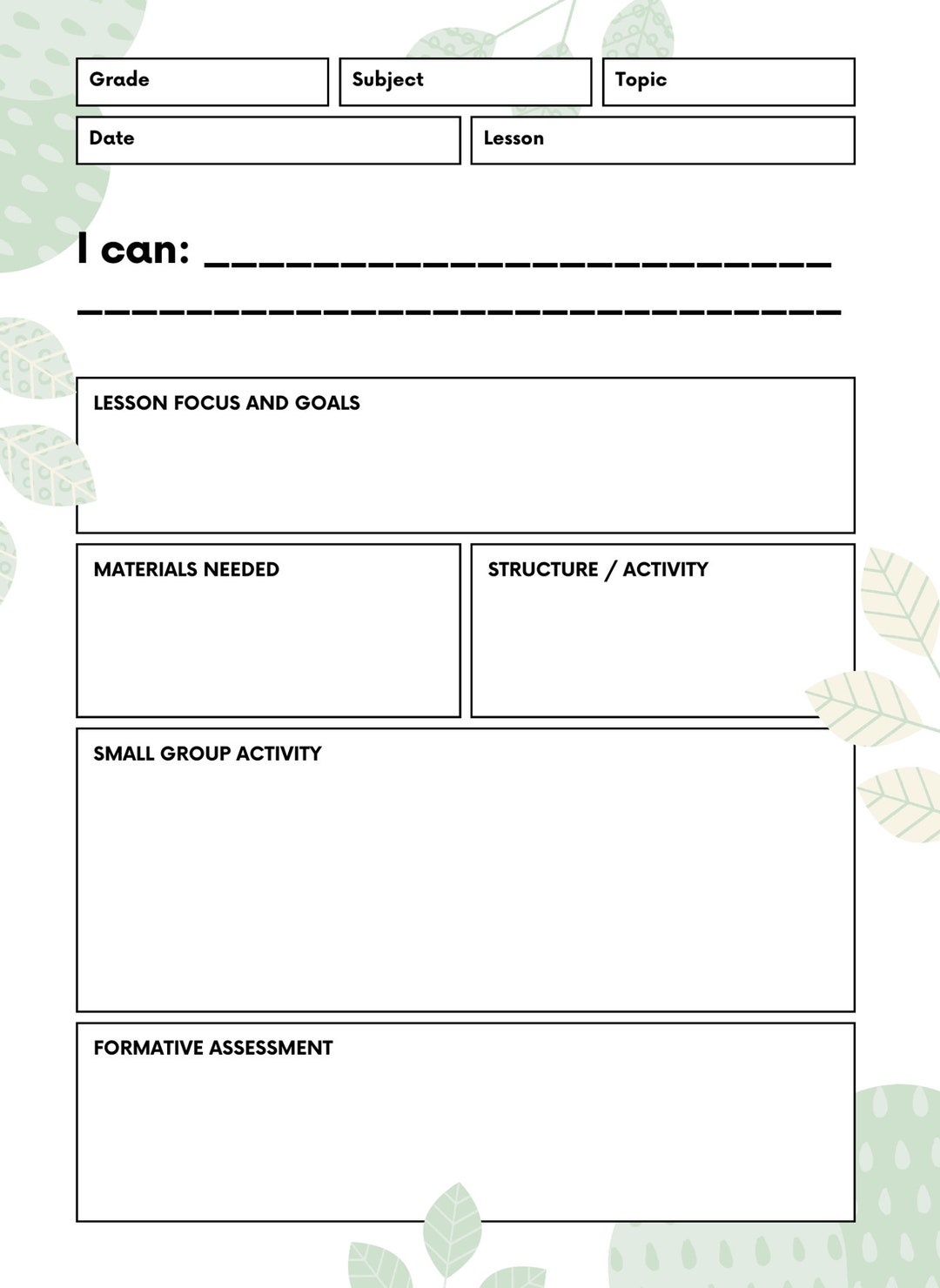 Teacher Daily Lesson Plan With Formative Assessment Tracker - Etsy