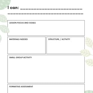 Teacher Daily Lesson Plan With Formative Assessment Tracker - Etsy