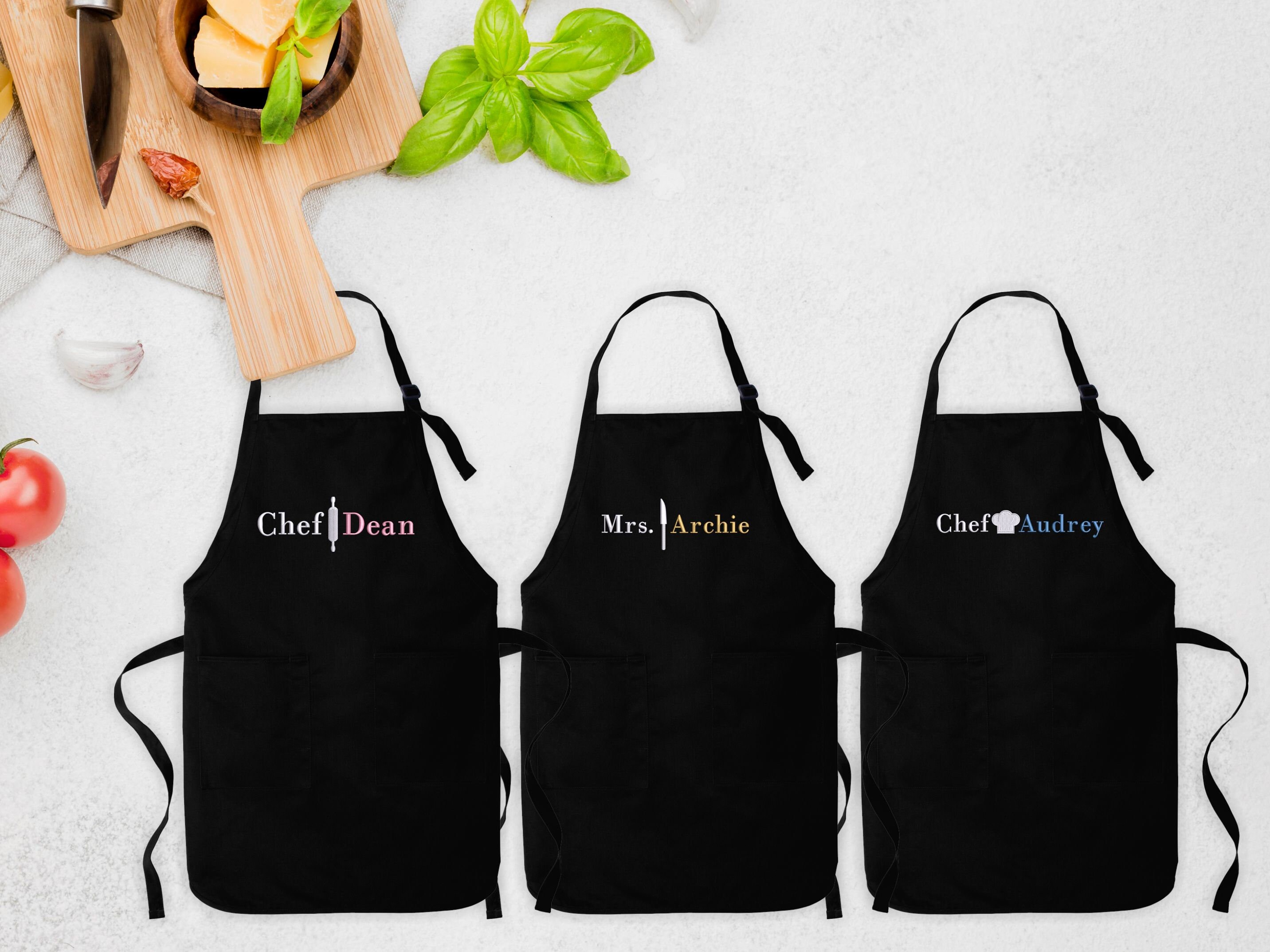 Custom Embroidered Name Apron, Personalized Chef Cooking Baking Apron ...