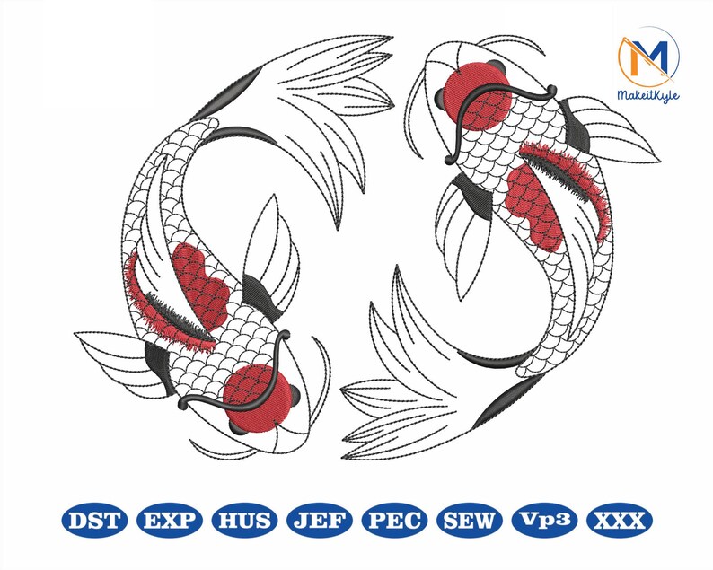 See Animal Embroidery Design, Japanese Embroidery, Japanese Koi Fish ...