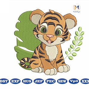 Cute Tiger Embroidery Design, Baby Tiger Digital Embroidery Files ...