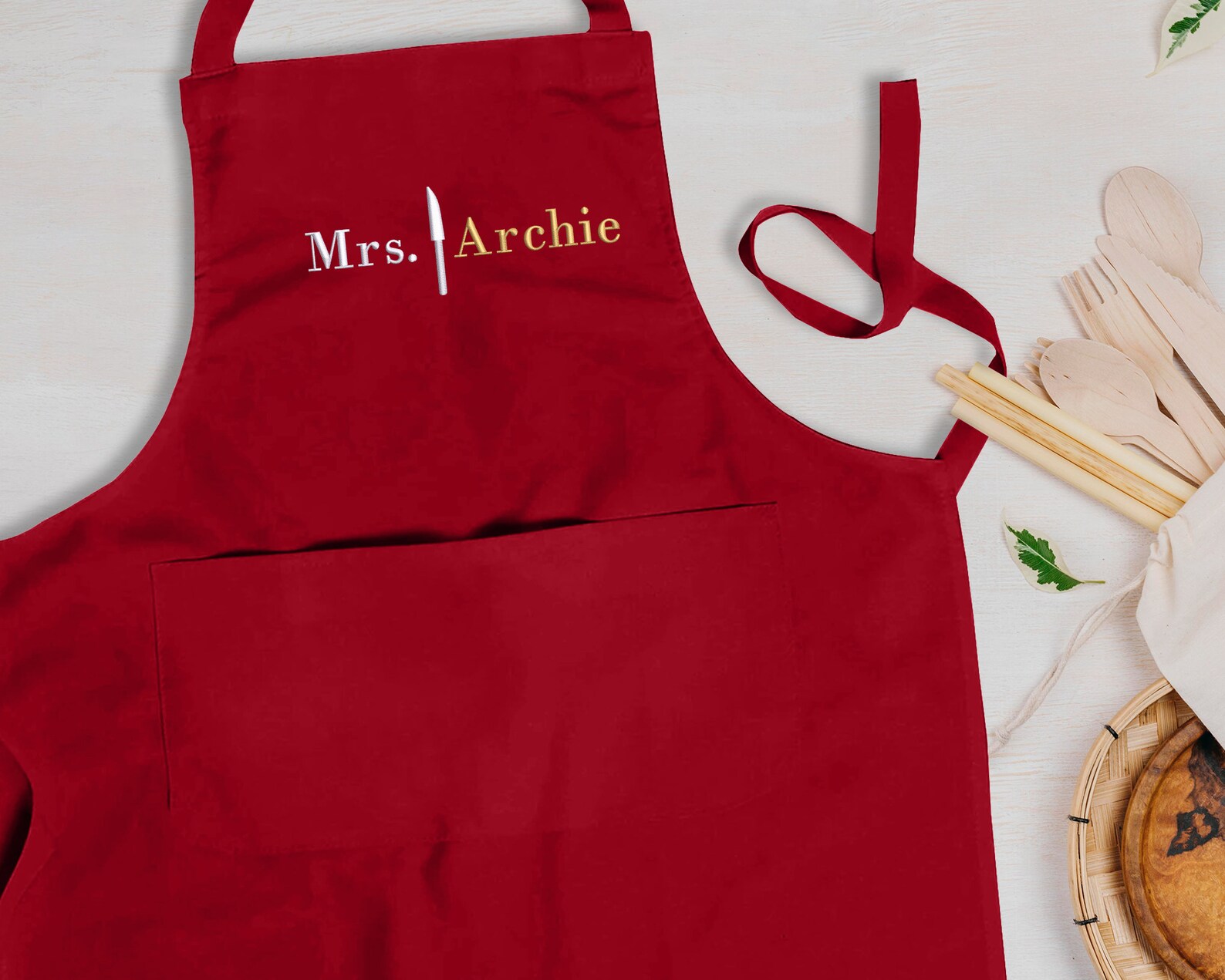Custom Embroidered Name Apron, Personalized Chef Cooking Baking Apron ...