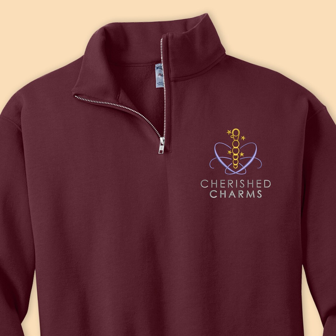 Personalized Text/logo Monogram Sweatshirt, Custom Embroidery Quarter ...