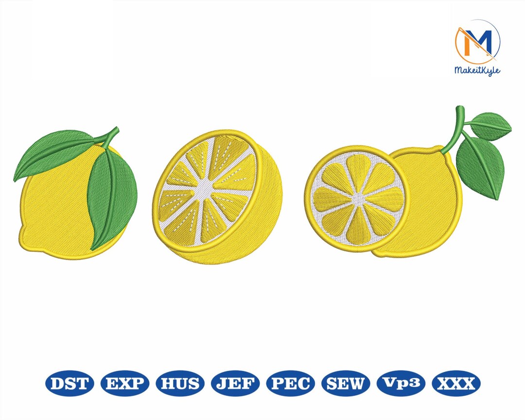 Lemon Trio Embroidery Design, Lemon Trio Machine Embroidery Design ...