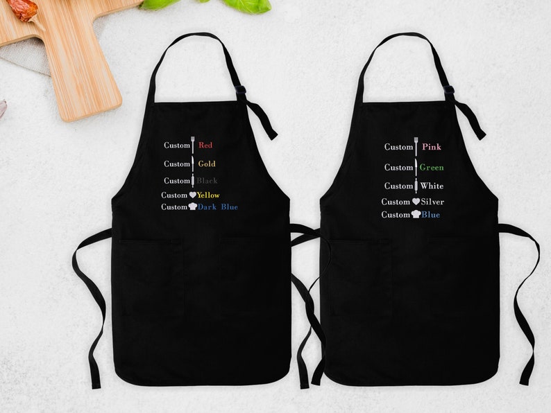 Custom Embroidered Name Apron, Personalized Chef Cooking Baking Apron ...