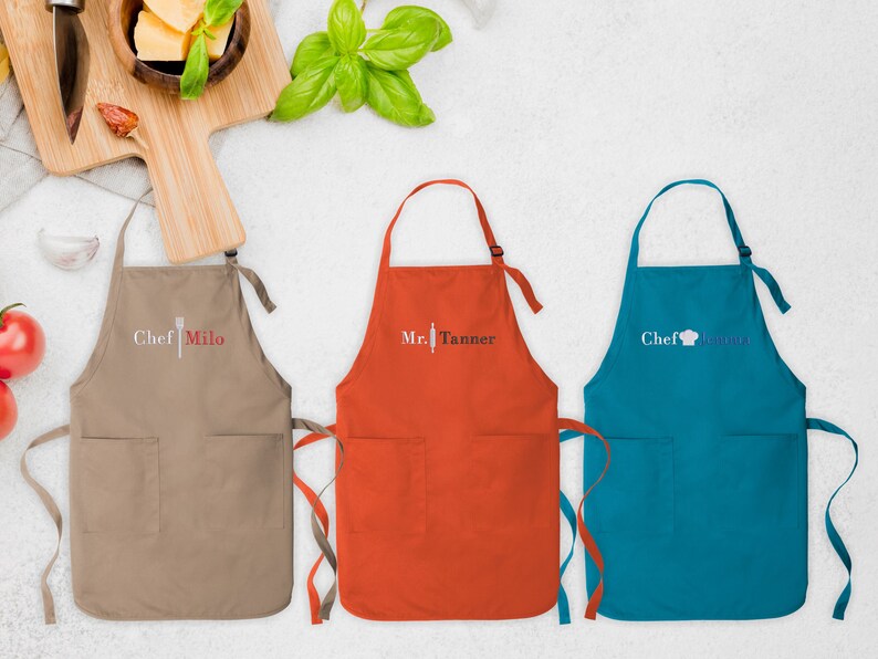 Custom Embroidered Name Apron, Personalized Chef Cooking Baking Apron ...