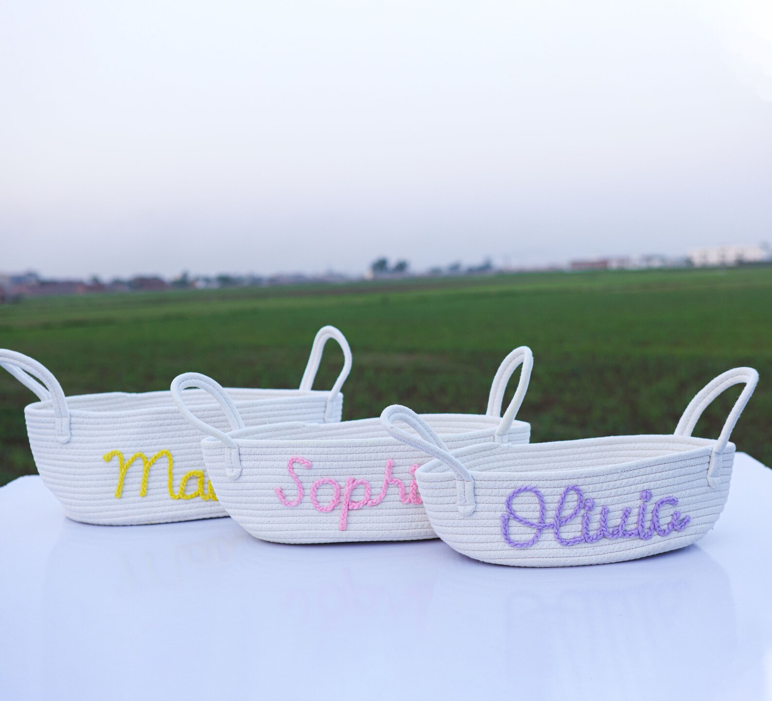 Custom Baby Basket With Name, Personalized Monogram Unique Nursery ...