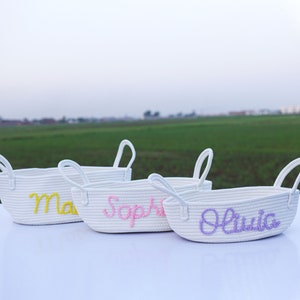 Custom Baby Basket With Name, Personalized Monogram Unique Nursery ...