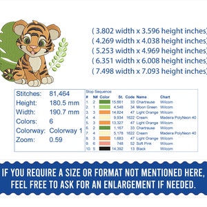 Cute Tiger Embroidery Design, Baby Tiger Digital Embroidery Files ...