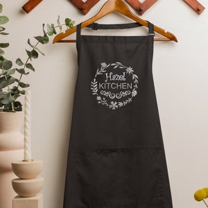 Custom Embroidered Apron, Personalized Name Chef Kitchen Aprons, Special Apron With Pockets ...