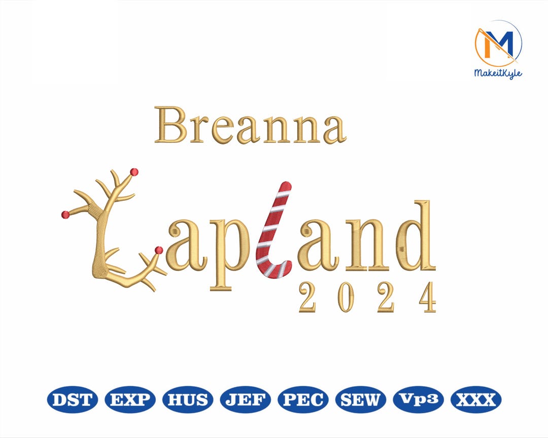 Custom Name Embroidered Lapland Design 2024, Personalized Children and ...