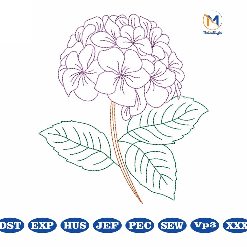 Hydrangea Embroidery - Etsy