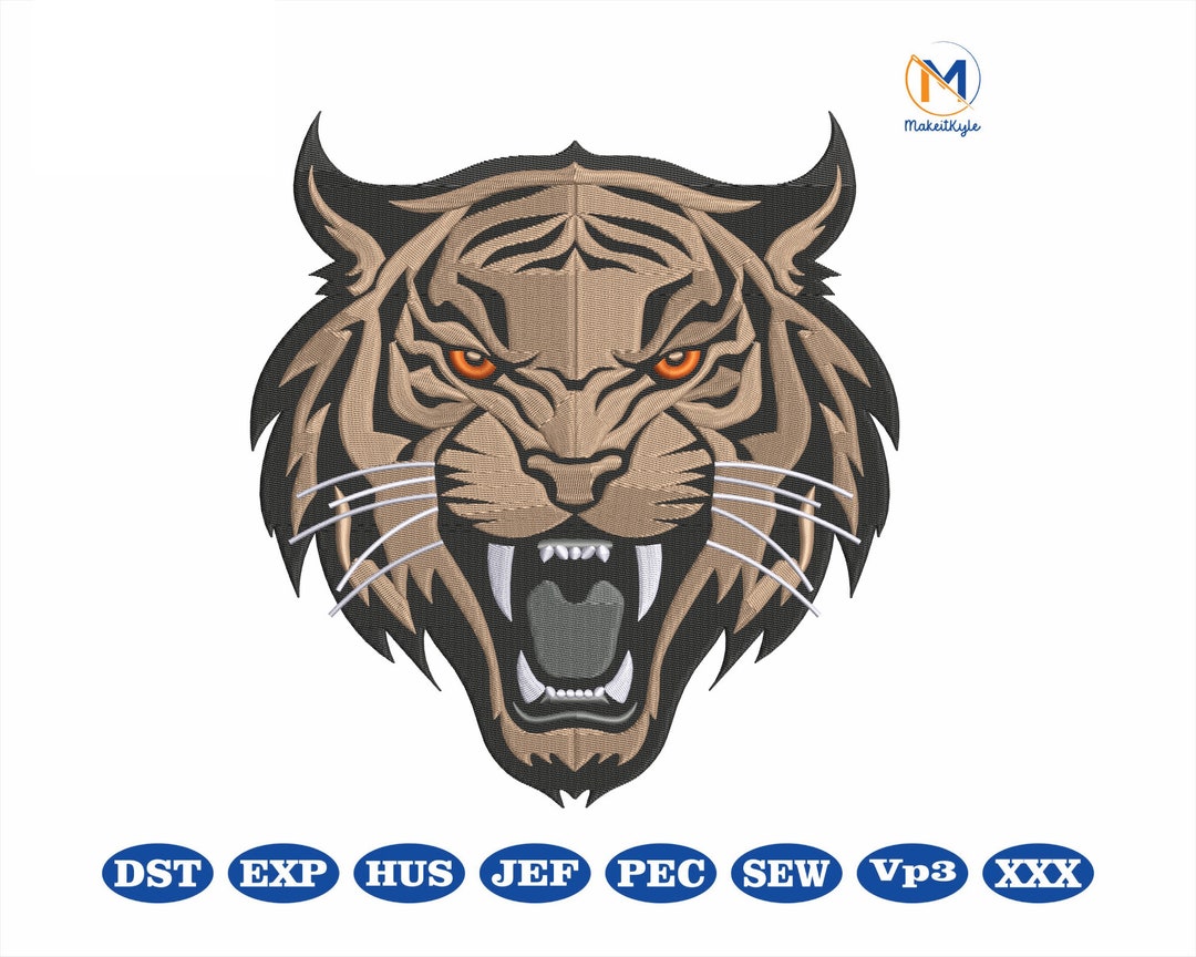 Tiger Face Embroidery Design, Tiger Head Digital Embroidery Files ...