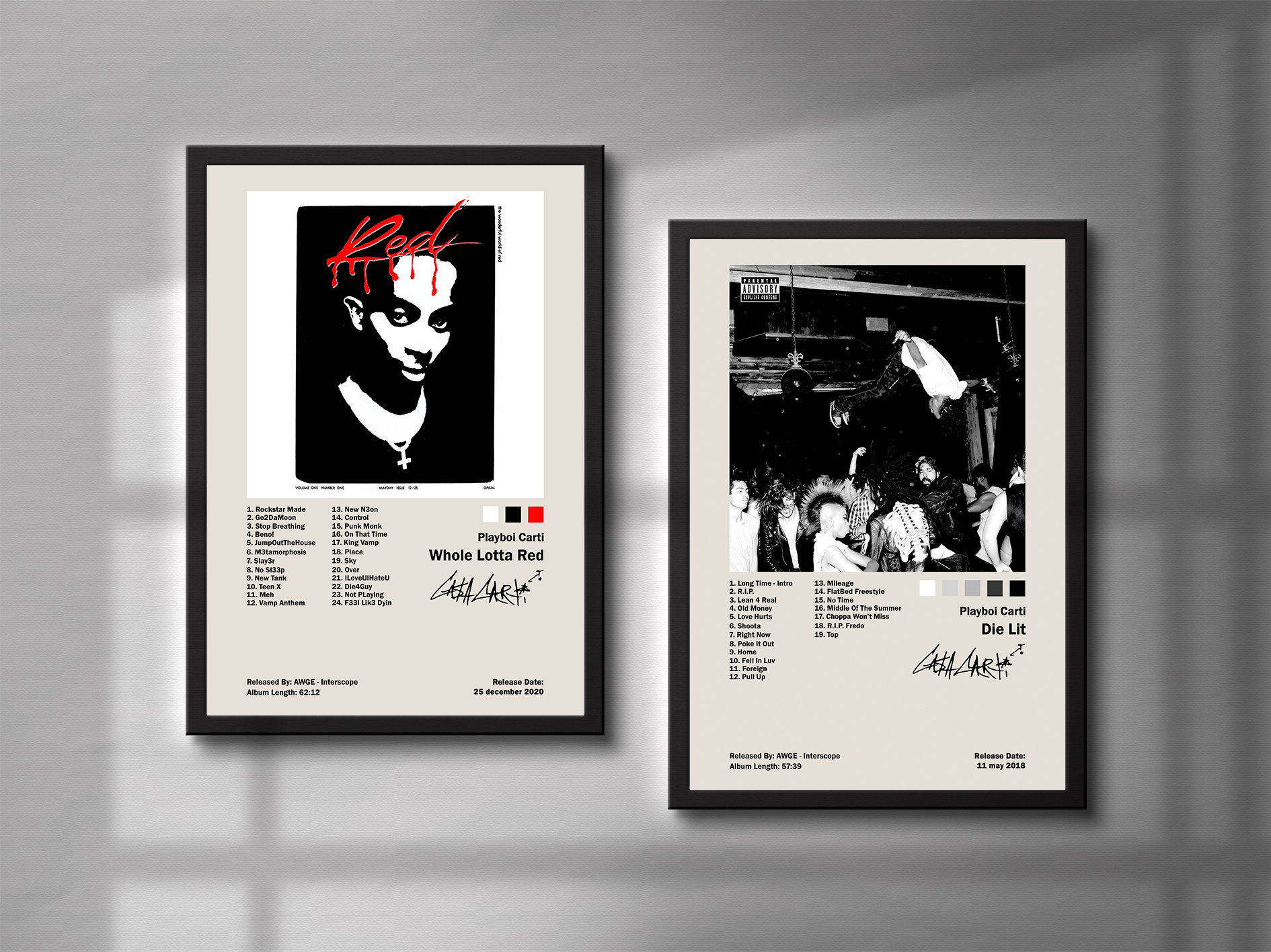 Playboi Carti Poster Set of 3 | Die Lit Album Poster | Playboi Carti ...