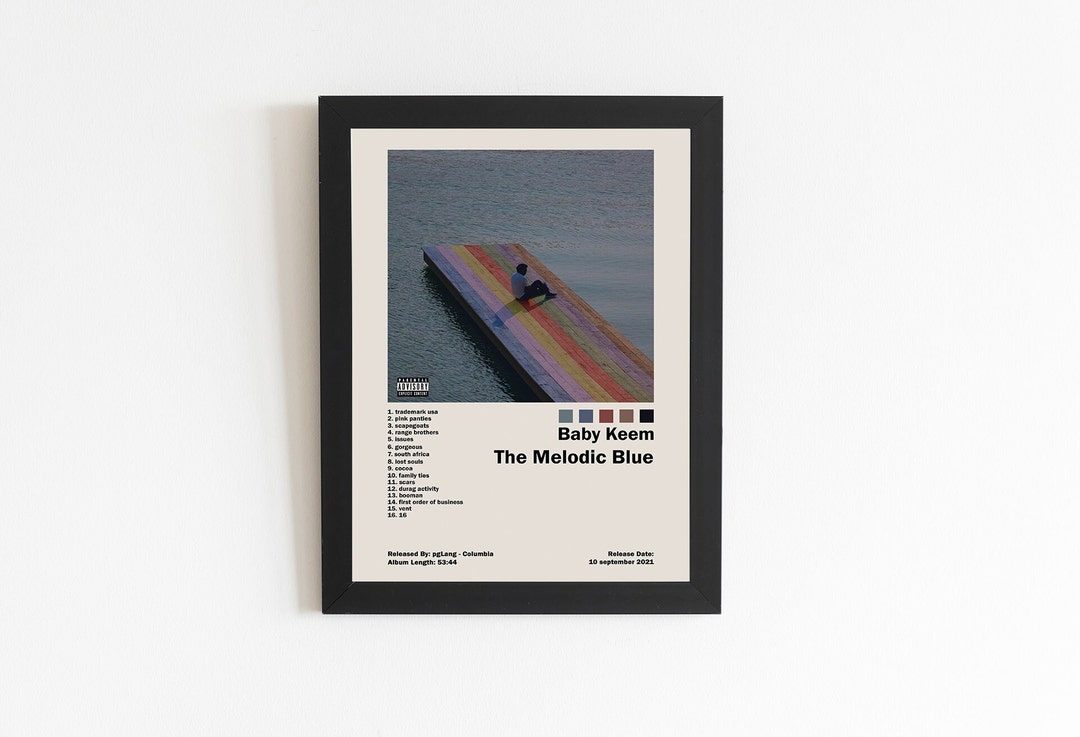 The Melodic Blue Poster, Baby Keem Album, Tracklist Wall Print, Melodic ...