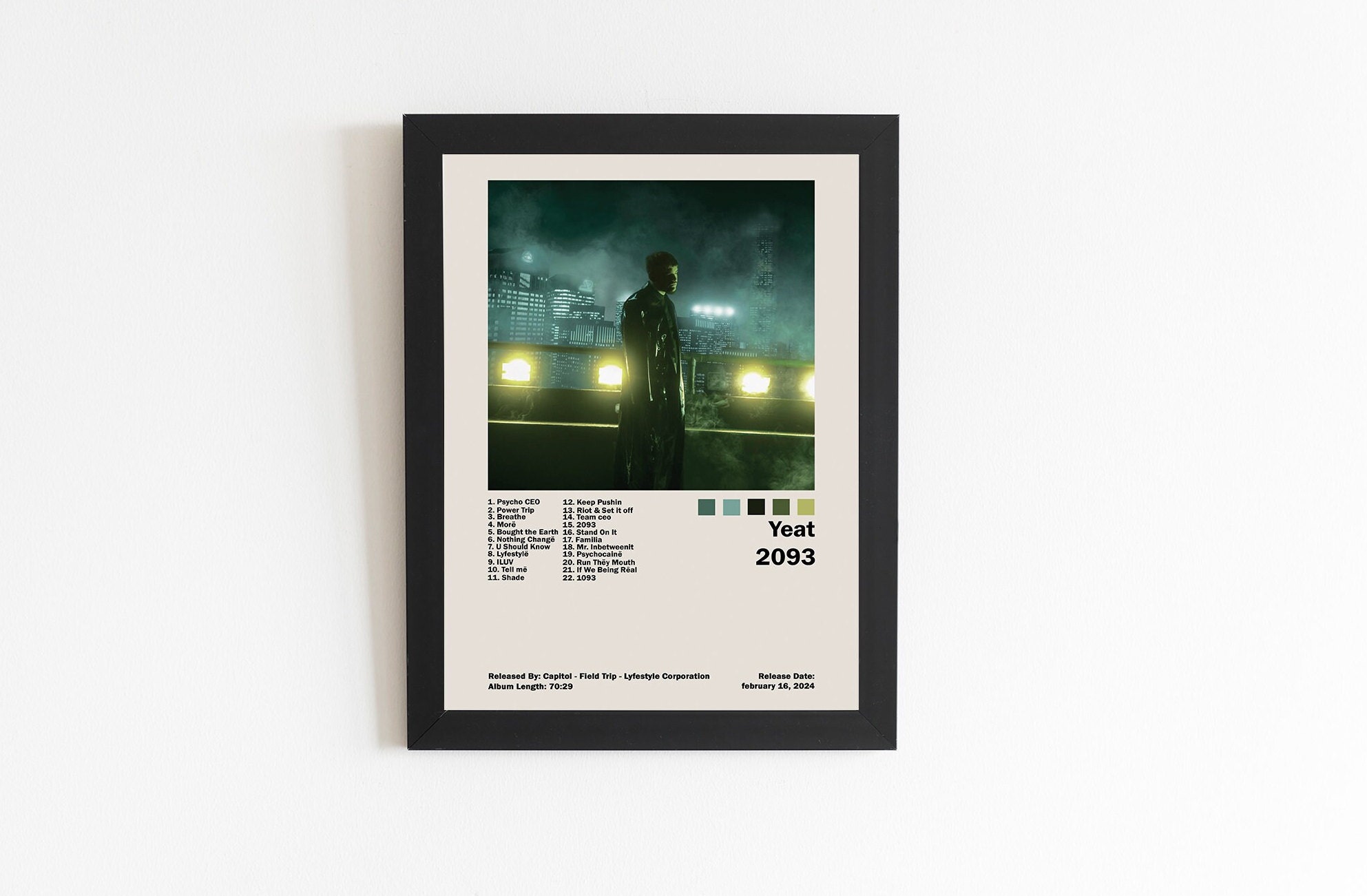 Yeat 2093 Album Poster, Album Cover Poster, 2093 Tracklist, Hypebeast Album Art, Minimalistic ...