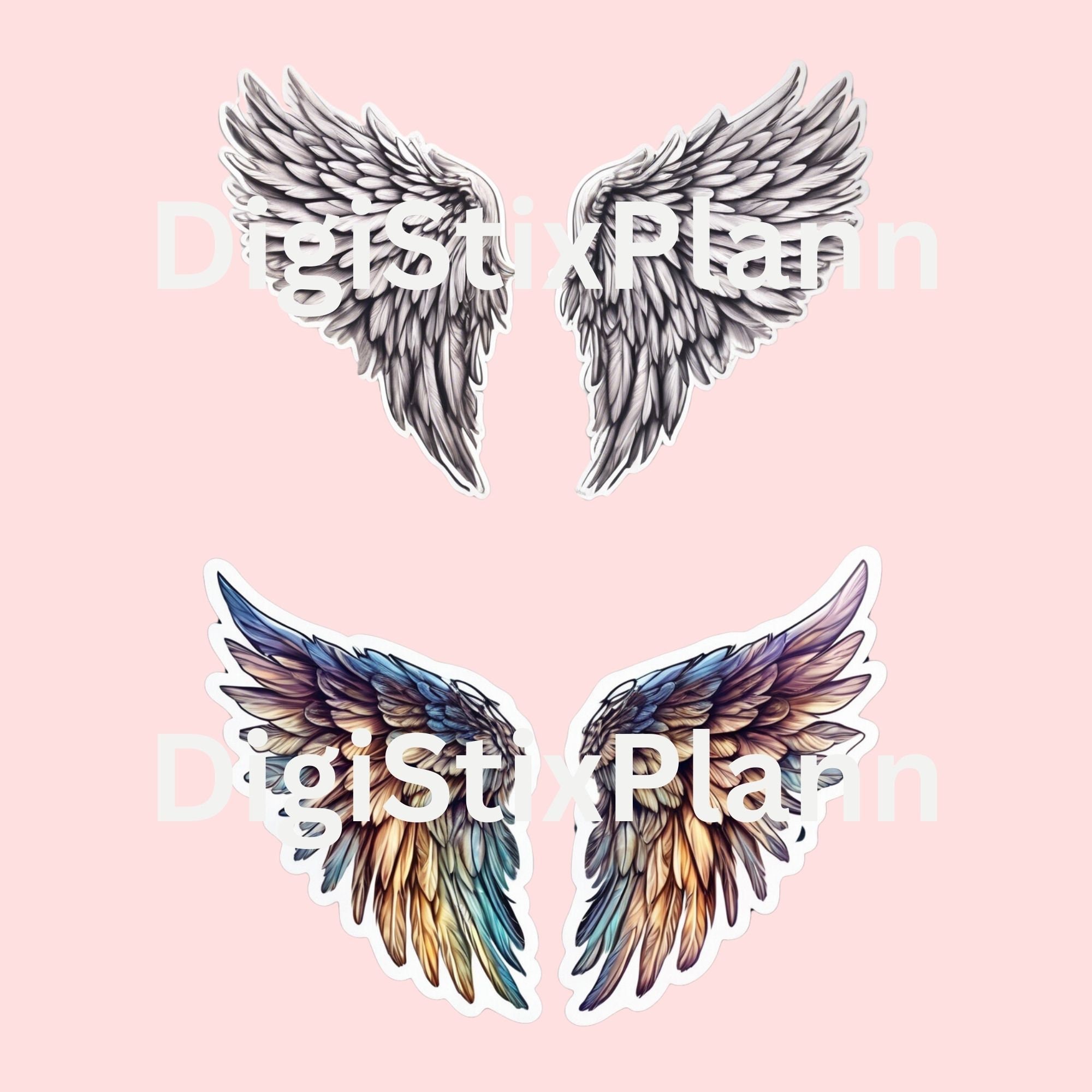 Wings Stickers, PNG, SVG, 10 PCS Digital Stickers, Popular Right Now ...