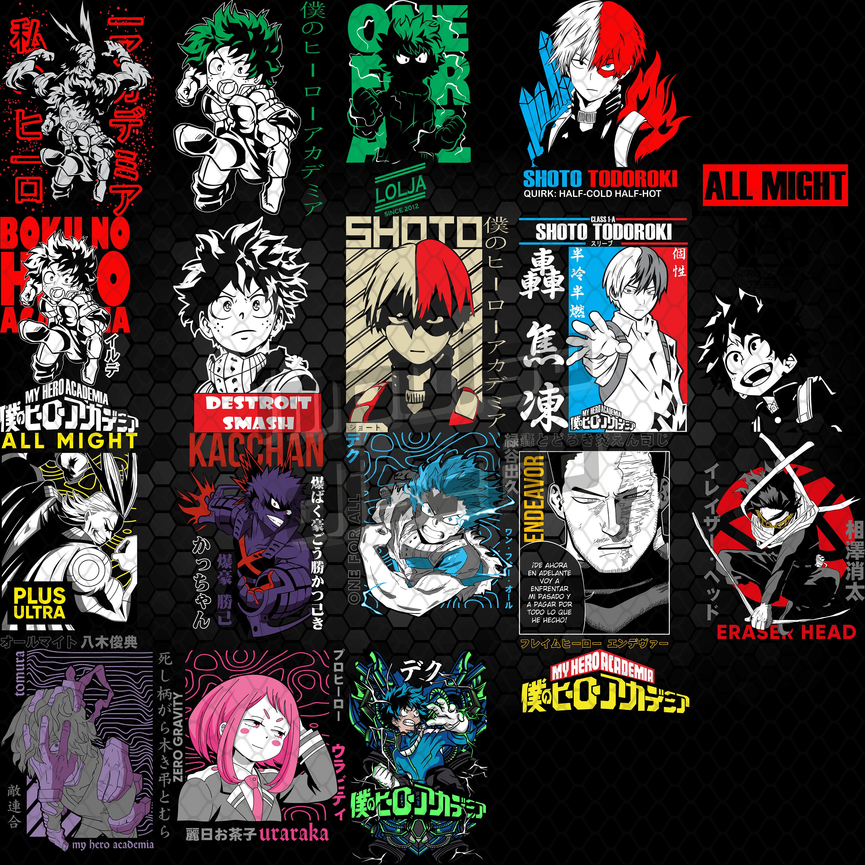 My Hero Academy Anime Designs POD READY - Etsy