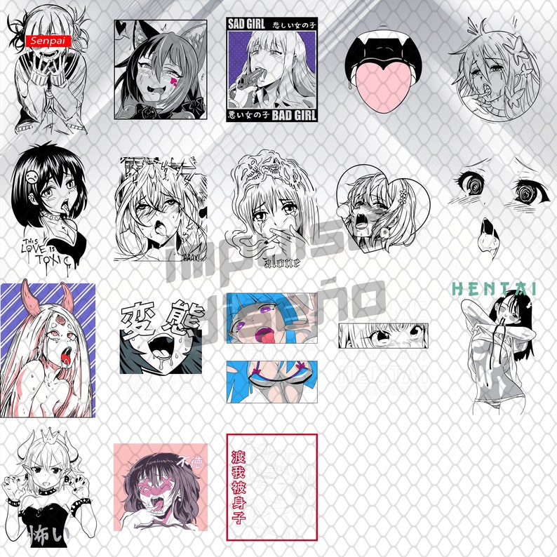 Anime Waifu Pack Designs - Etsy