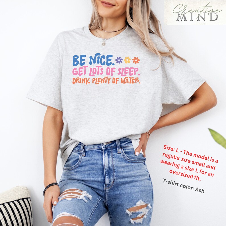 Be Nice Drink Water T-shirt, Encouraging Tee, Shirt With Positive ...