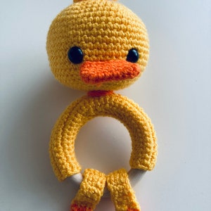 Crochet Baby Duck Rattle Pdf Pattern , Yellow Duck Amigurumi Rattle ...