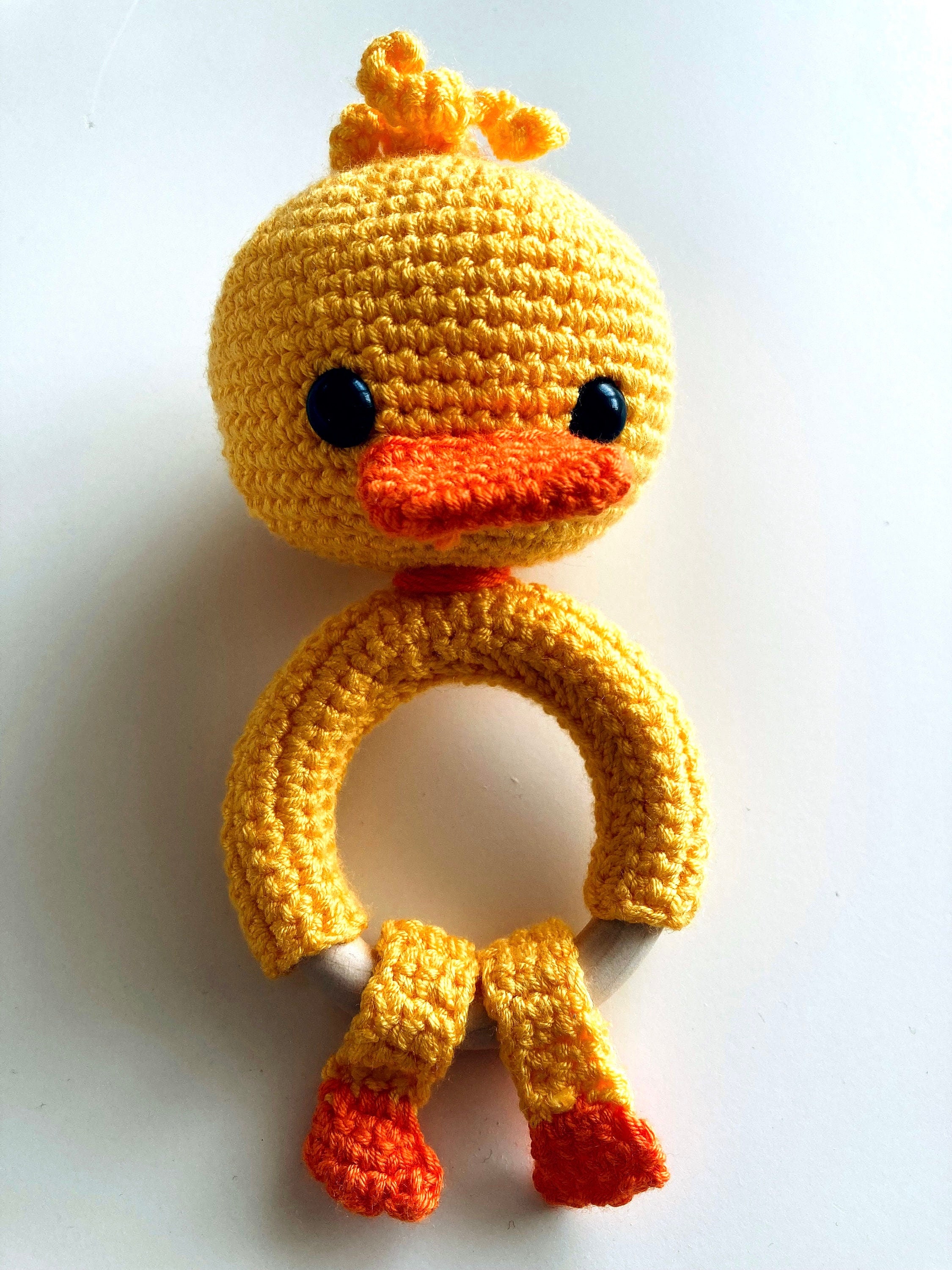 Crochet Baby Duck Rattle Pdf Pattern , Yellow Duck Amigurumi Rattle ...