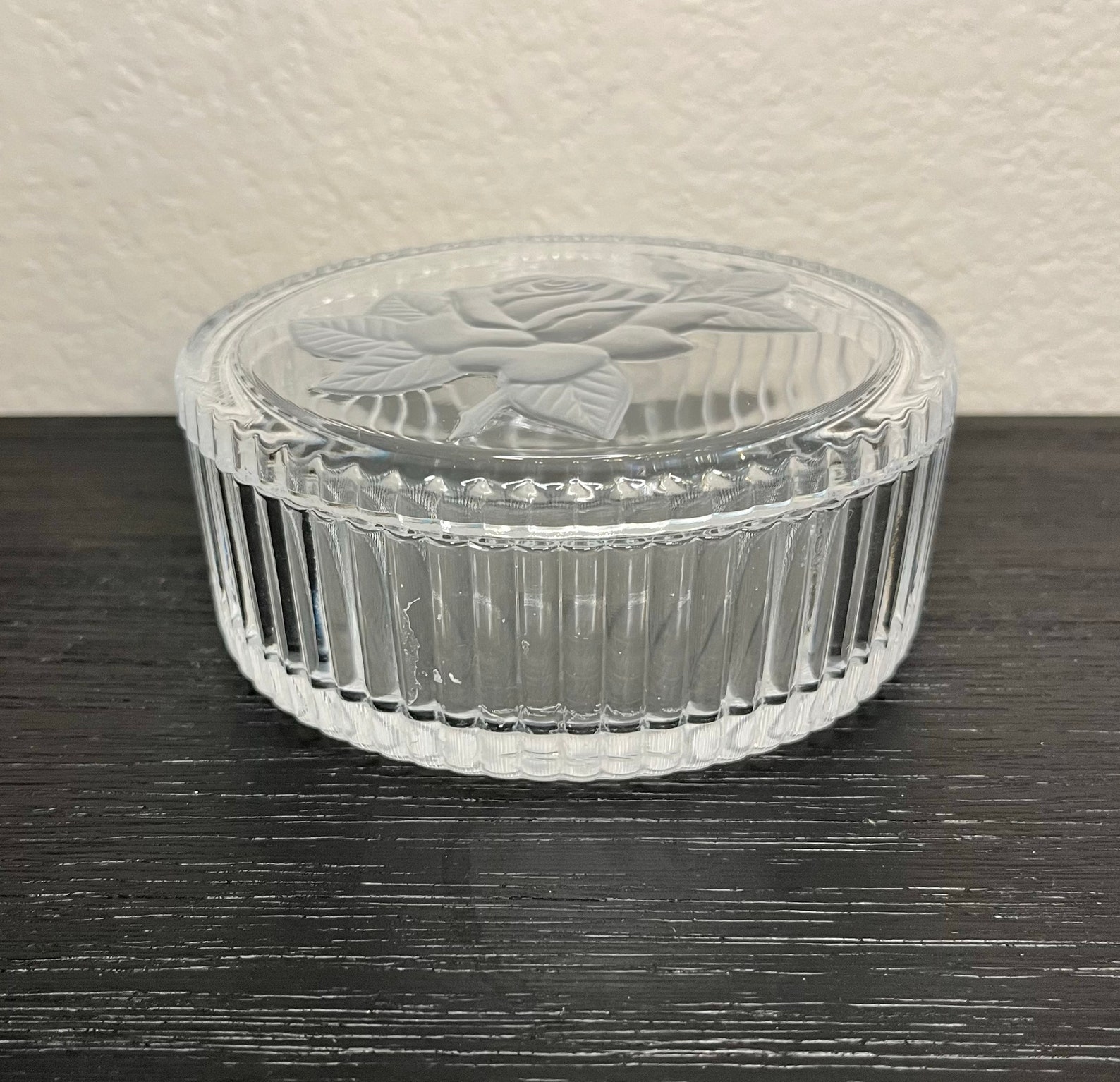 Vintage Teleflora Crystal Trinket/jewelry Dish - Elegant Design - Etsy