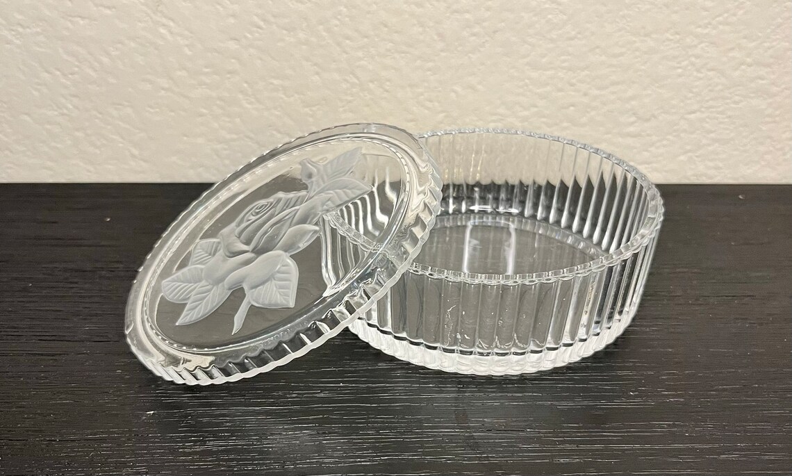 Vintage Teleflora Crystal Trinket/jewelry Dish - Elegant Design - Etsy