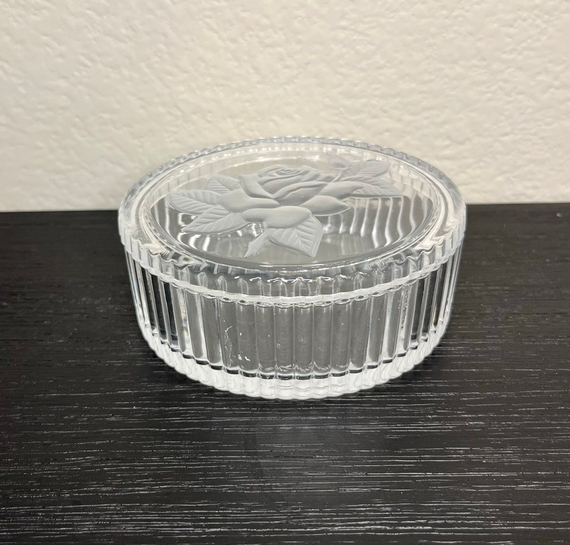 Vintage Teleflora Crystal Trinket/jewelry Dish - Elegant Design - Etsy