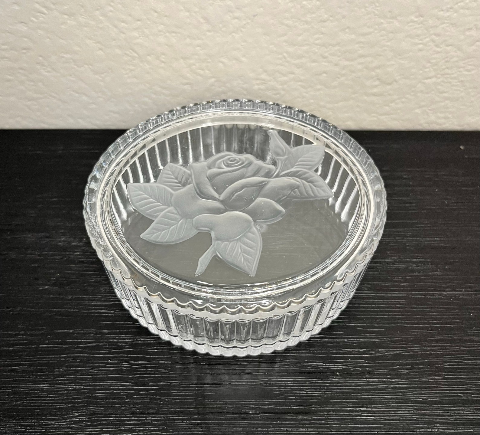 Vintage Teleflora Crystal Trinket/jewelry Dish - Elegant Design - Etsy