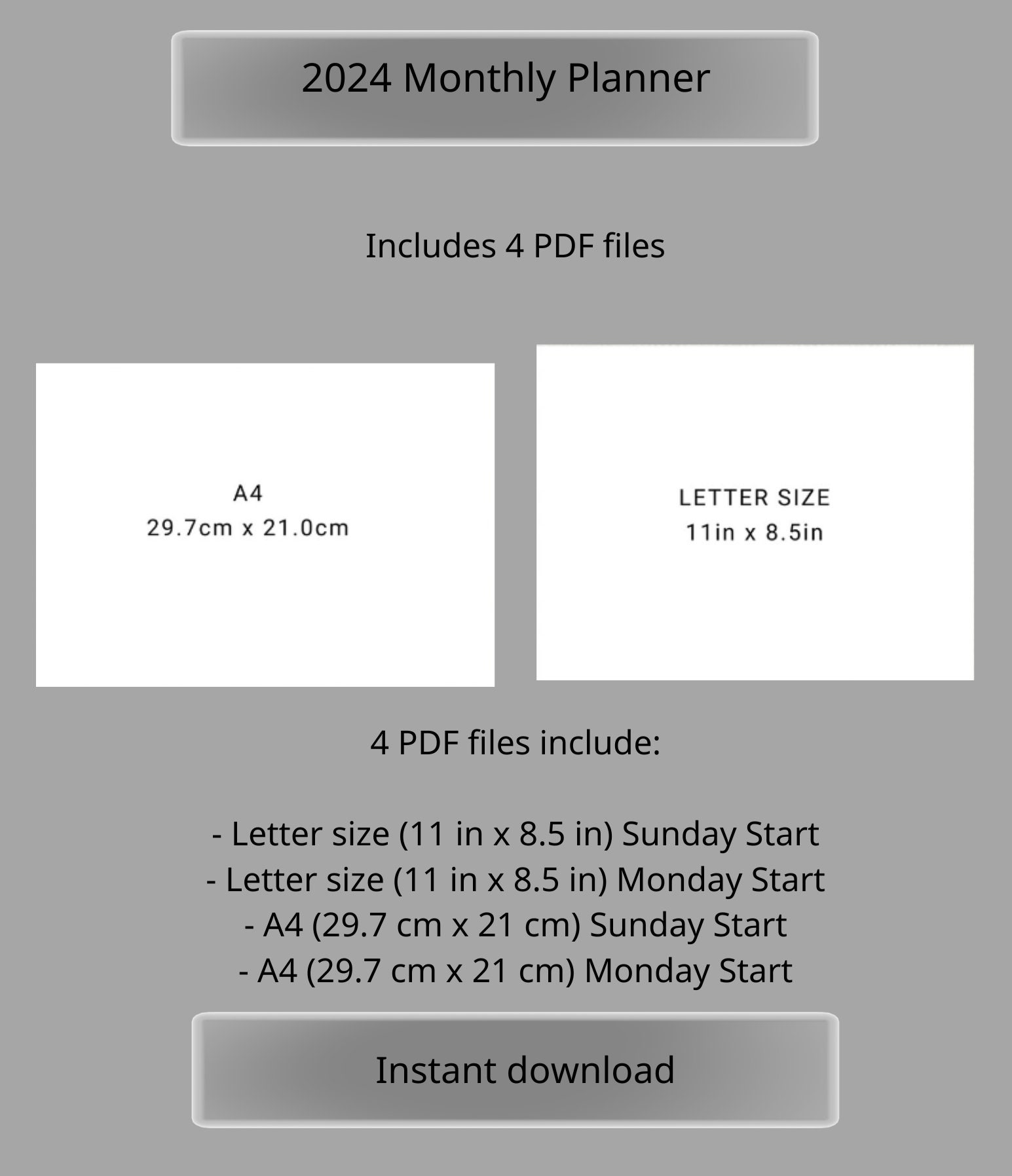 2024 Calendar Digital Planner 2024 Printable Planner for 2024 Year ...