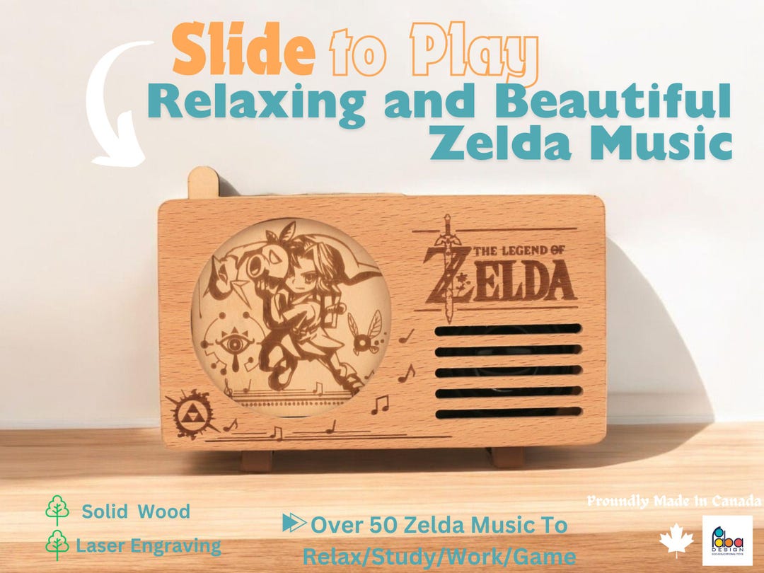 Zelda Music Box With Slide-to-play Function | Beautifully Engraved Design | Customizable ...