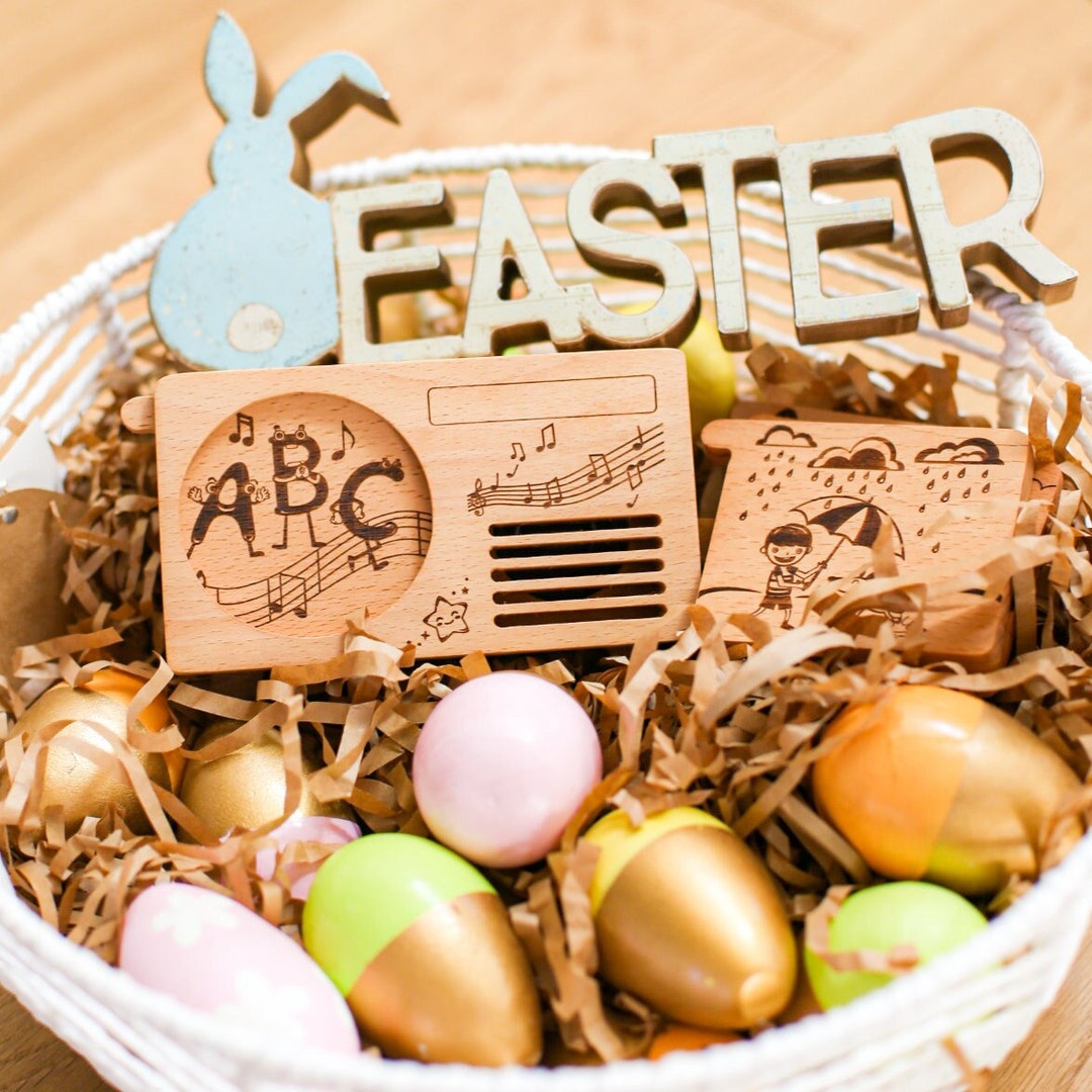 Easter Basket for Kids, Wooden Music Box, Personalized Easter Gifts for ...