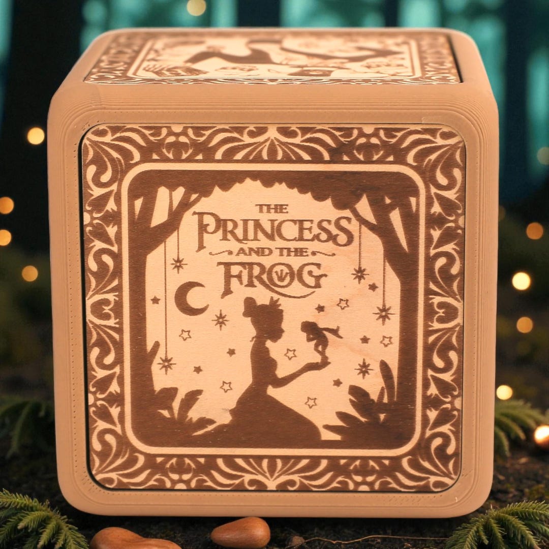 The Princess and the Frog Tap-to-play Story Music Box – Wooden ...