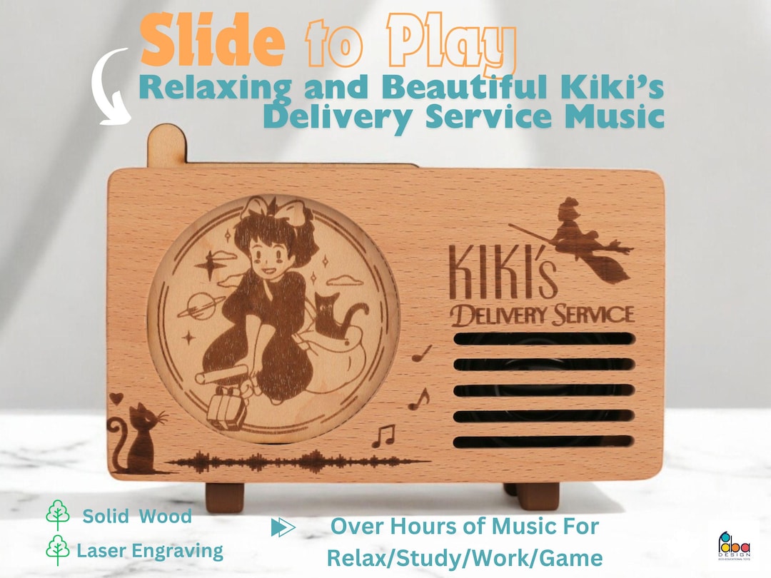 Kiki's Delivery Service Slide-to-play Music Box | Studio Ghibli Gift - Etsy