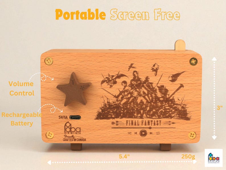 Final Fantasy Music Box: Wooden Slide-to-play With 9 FF Song Cards - Etsy