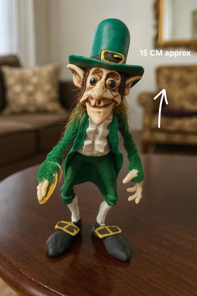Leprechaun Guardian of Fortune With Coin - Etsy