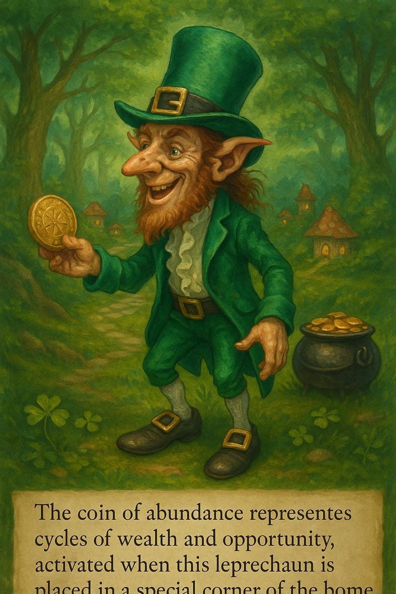 Leprechaun Guardian of Fortune With Coin - Etsy