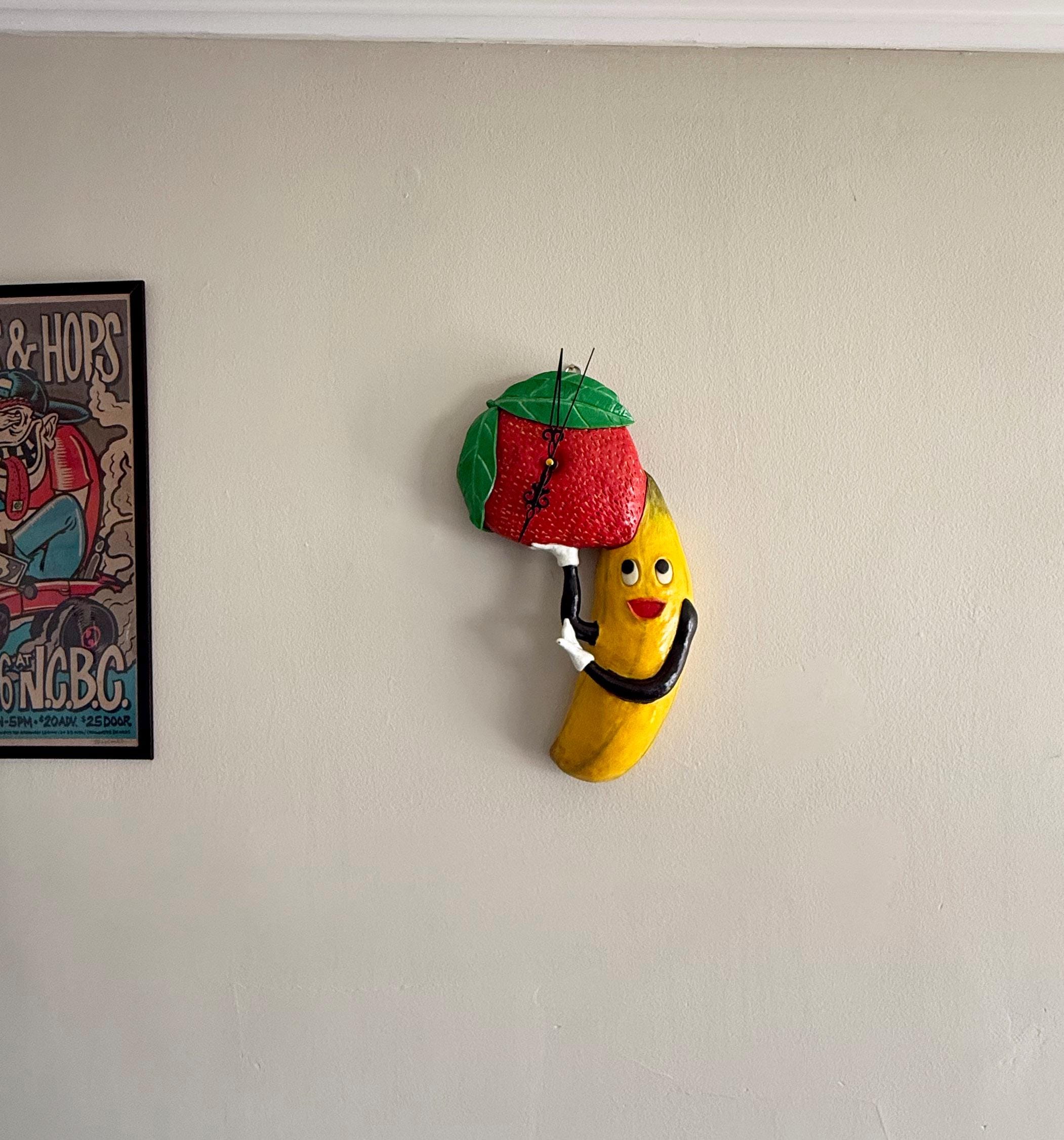 Strawberry Banana Wall Clock - Etsy