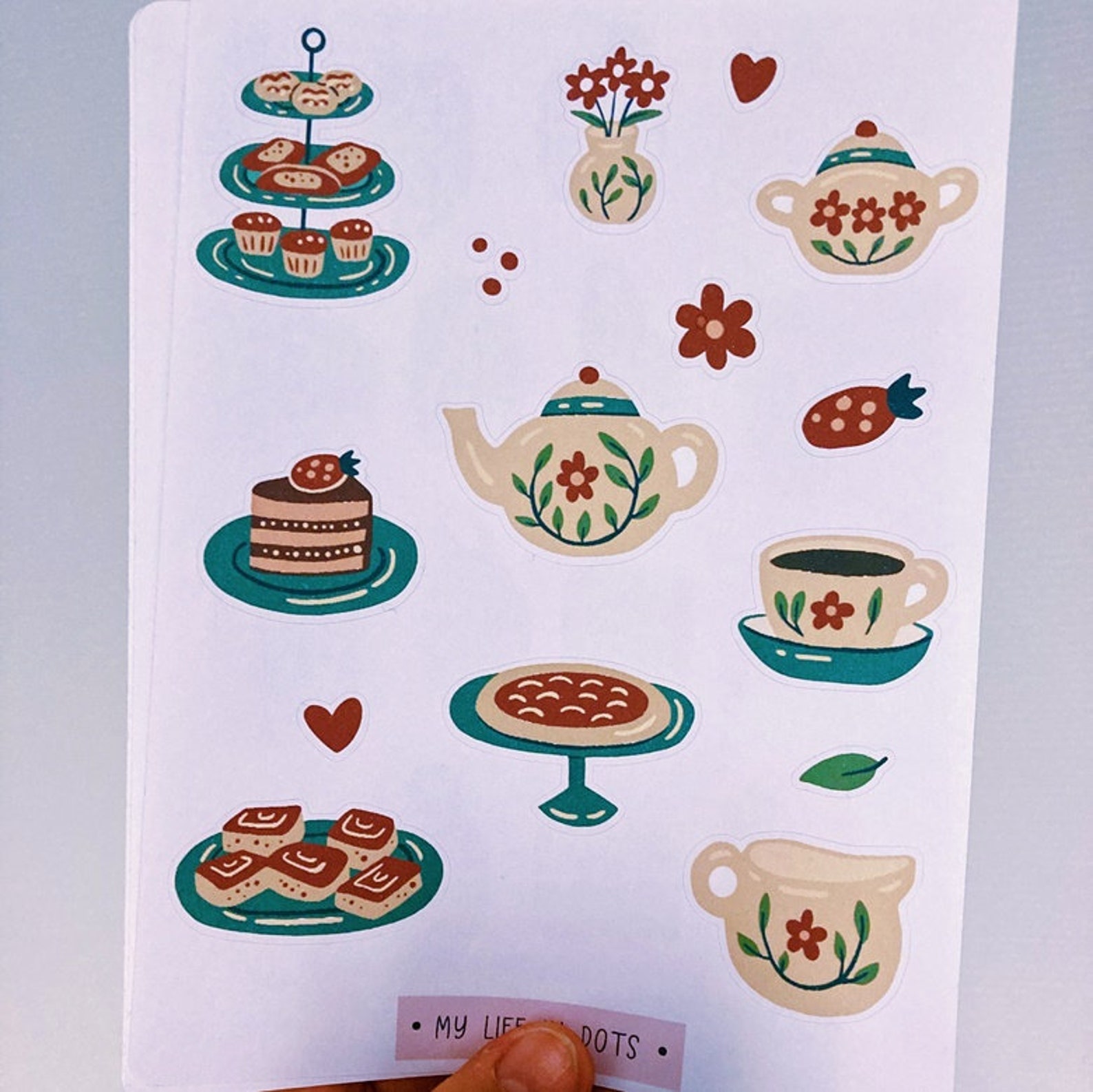 Tea Themed Sticker Sheets - Etsy