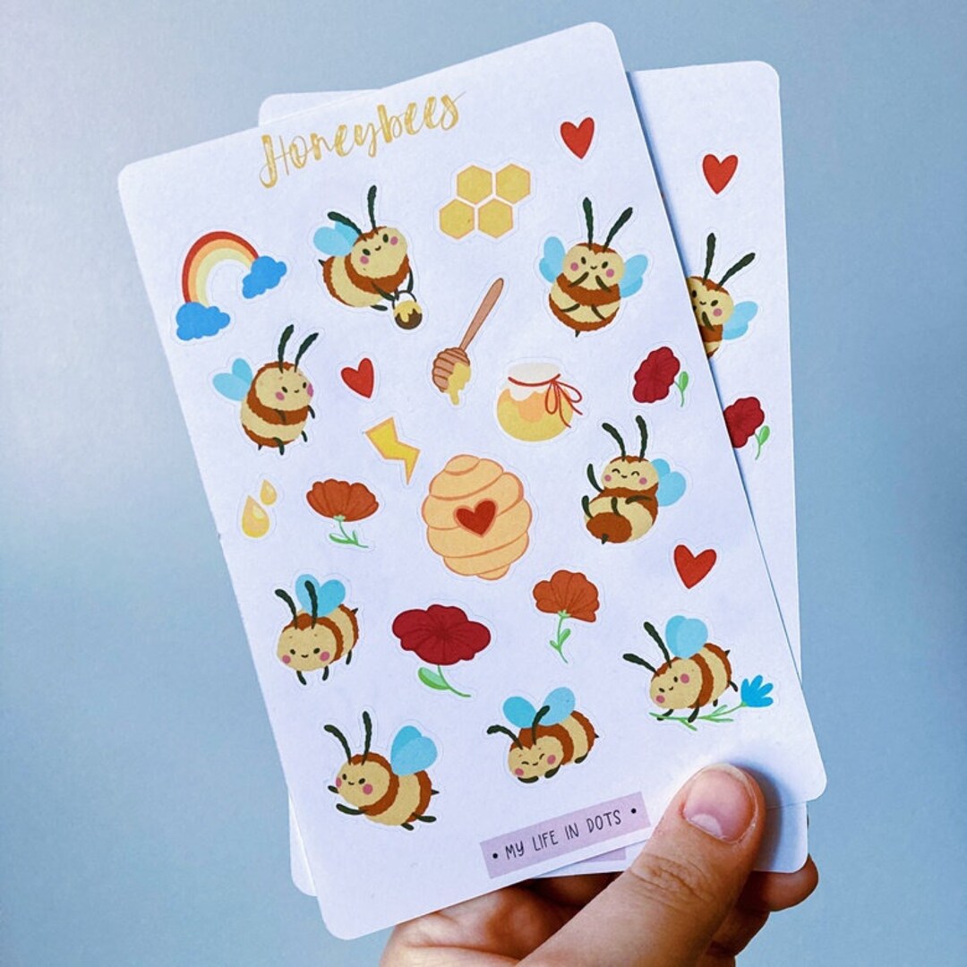 Bee Themed Sticker Sheets - Etsy