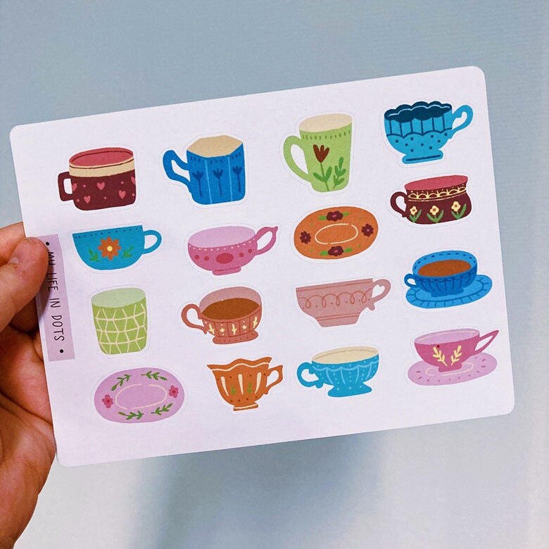 Tea Themed Sticker Sheets - Etsy