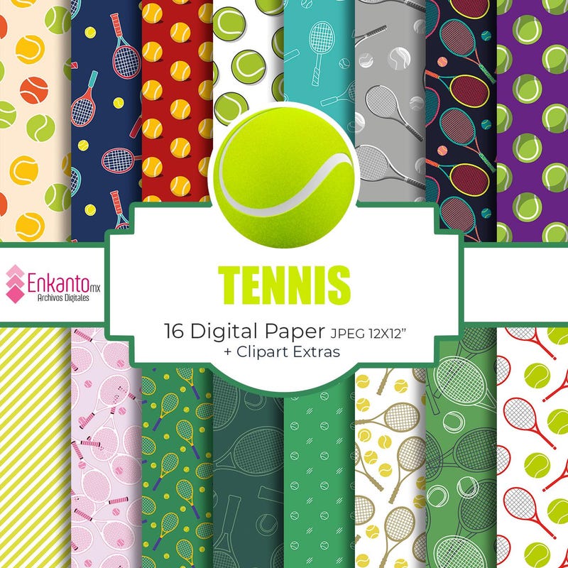 Tennis Digital Paper - Etsy